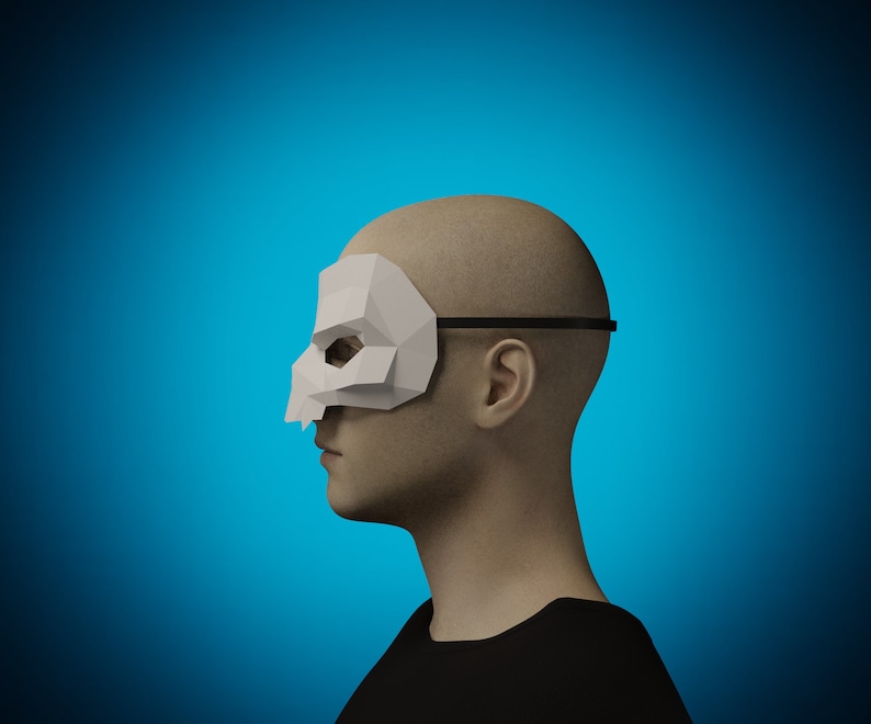 Half MASK PAPERCRAFT -vampire SKULL 3D Diy Adult Paper Craft Pattern ...