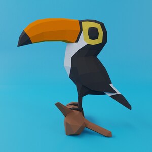BIRD TOUCAN PAPERCRAFT Template, Diy 3D Paper Craft, Pdf Downloadabe ...