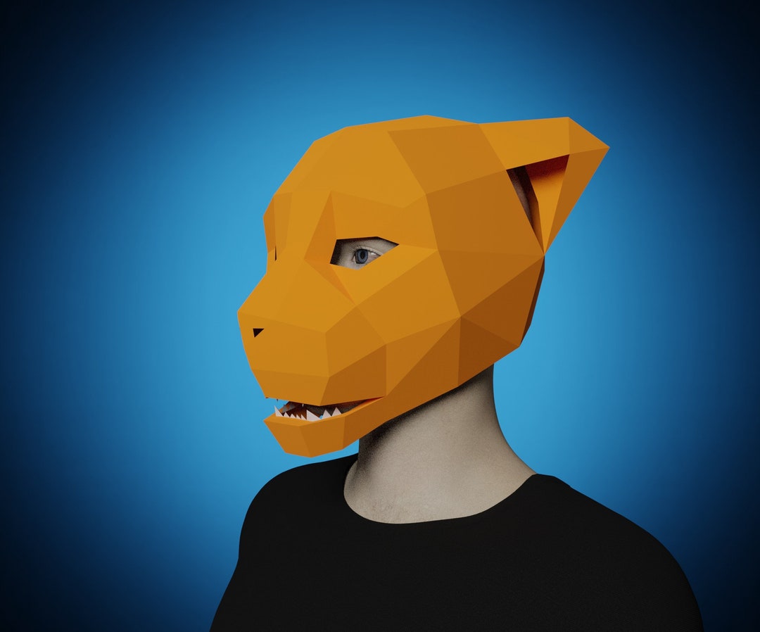 Cheetah MASK PAPERCRAFT 3d Template, Diy Adult Craft, Make Your Own ...