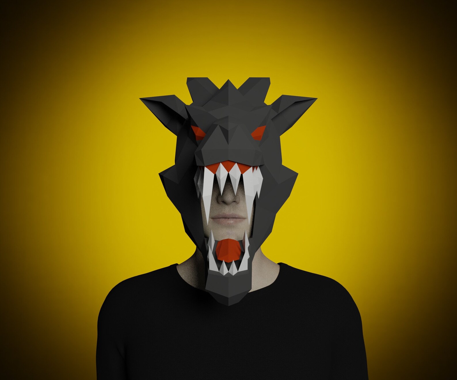 Wild WOLF MASK PAPERCRAFT Template 3d Model Pattern for - Etsy