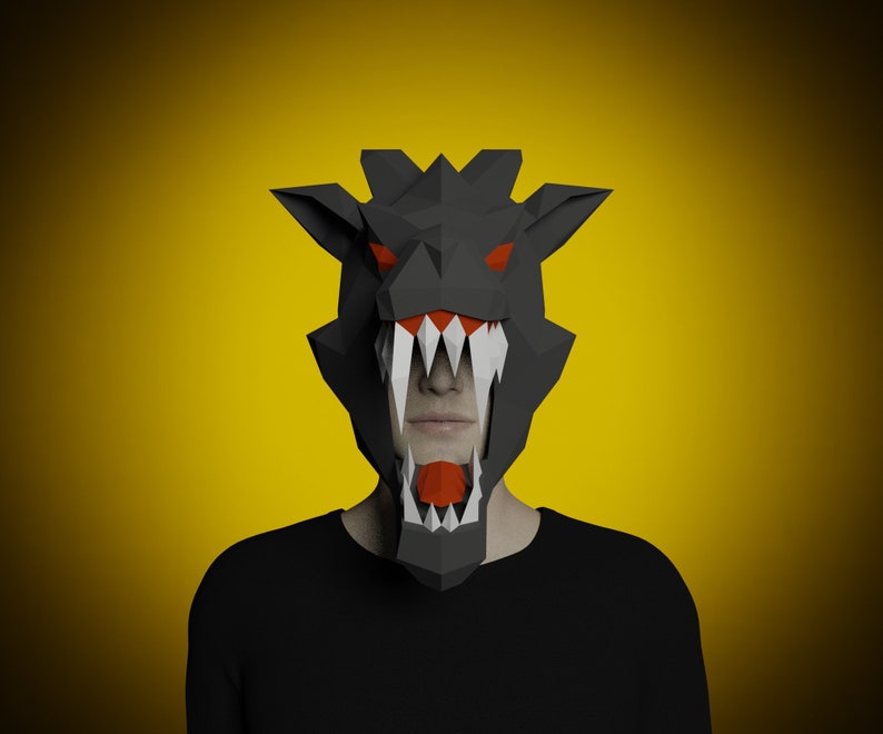 Wild WOLF MASK PAPERCRAFT Template 3d Model Pattern for - Etsy