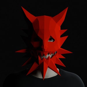 PAPERCRAFT MASK Japanese DEMON , Printable Pattern Template, 3d Puzzle ...