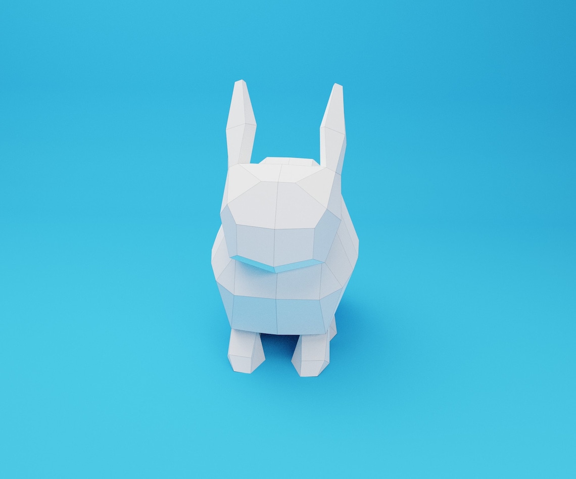 BUNNY PAPERCRAFT TEMPLATE Diy 3d Paper Craft Pdf Downloadabe - Etsy