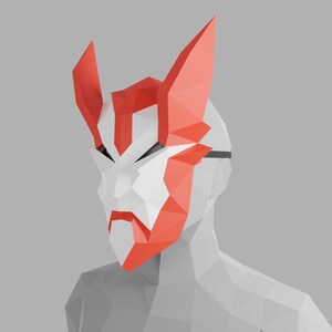 Oni Mech PAPERCRAFT MASK PDF Pattern, 3D Costume, Printable Diy ...