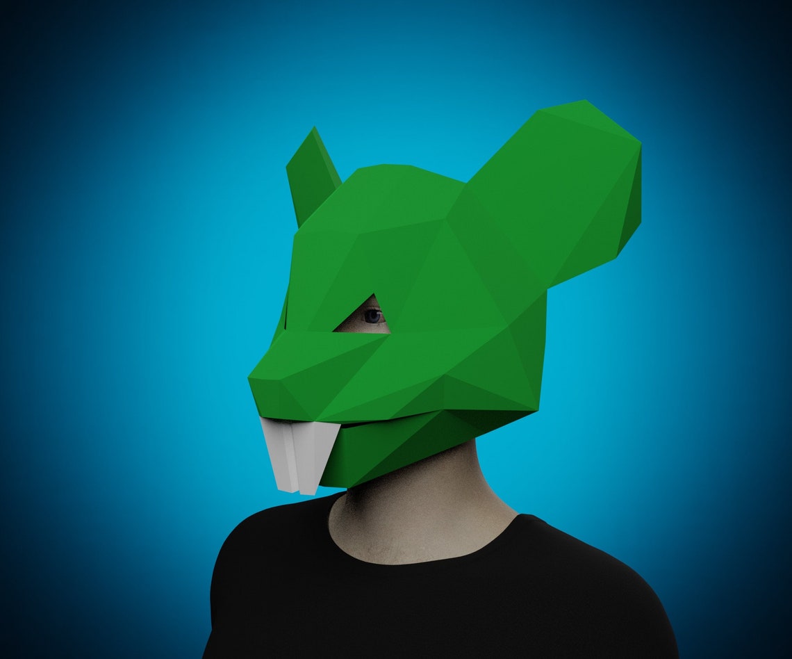 MOUSE MASK PAPERCRAFT 3D Template, Diy Adult Craft, Make Your Own Low ...