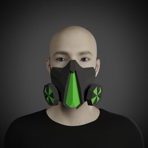 PAPERCRAFT FACE MASK Gas Respirator, 3D Paper Costume Template, Make ...