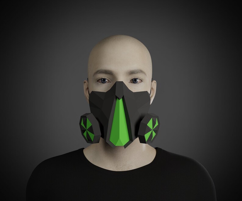 PAPERCRAFT FACE MASK Gas Respirator, 3D Paper Costume Template, Make ...