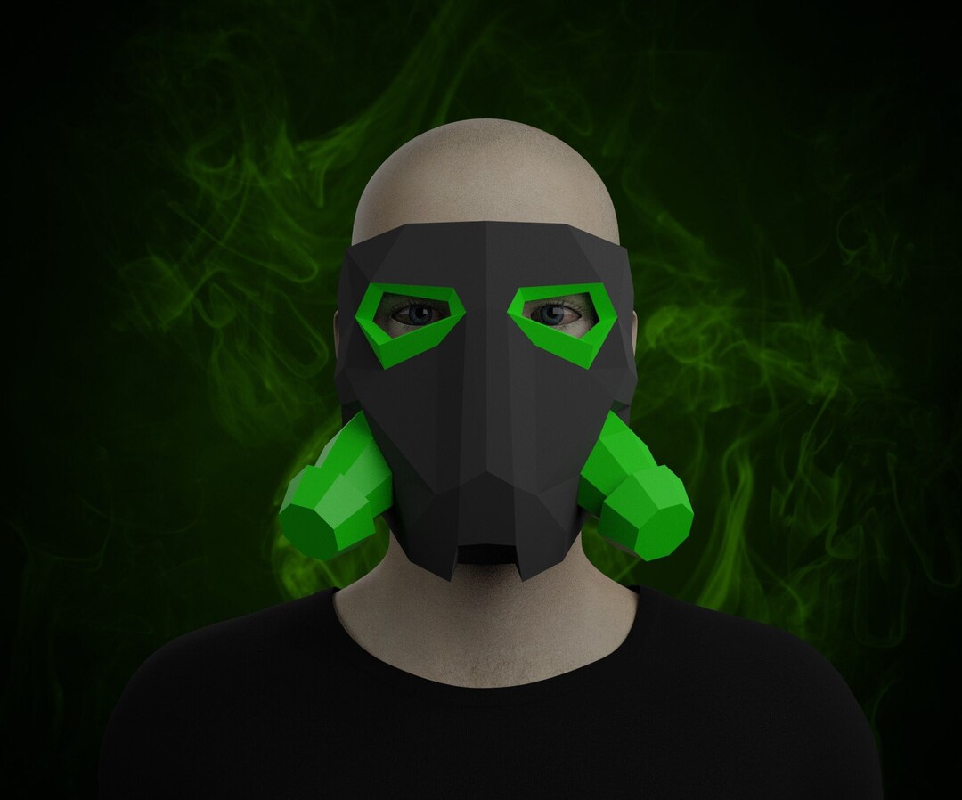PAPERCRAFT Cyber GAS MASK, Sci-fi 3D Paper Costume Template, Diy Paper ...