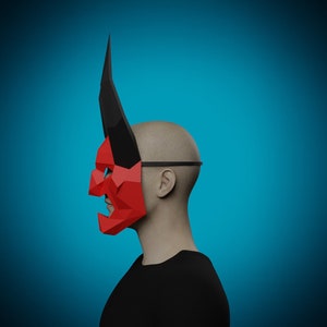 PAPERCRAFT MASK ONI Demon, Printable Pattern Template, 3d Puzzle,diy ...