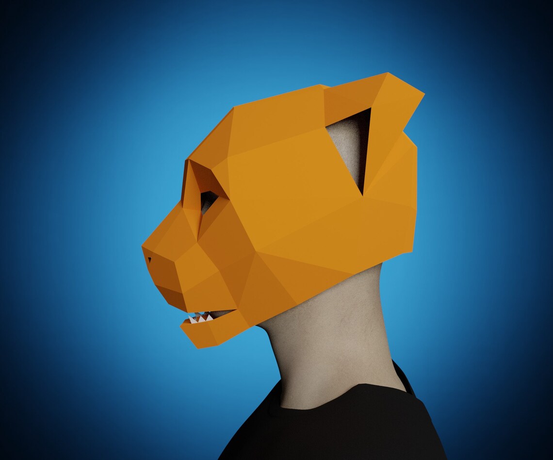 Cheetah MASK PAPERCRAFT 3d Template, Diy Adult Craft, Make Your Own ...