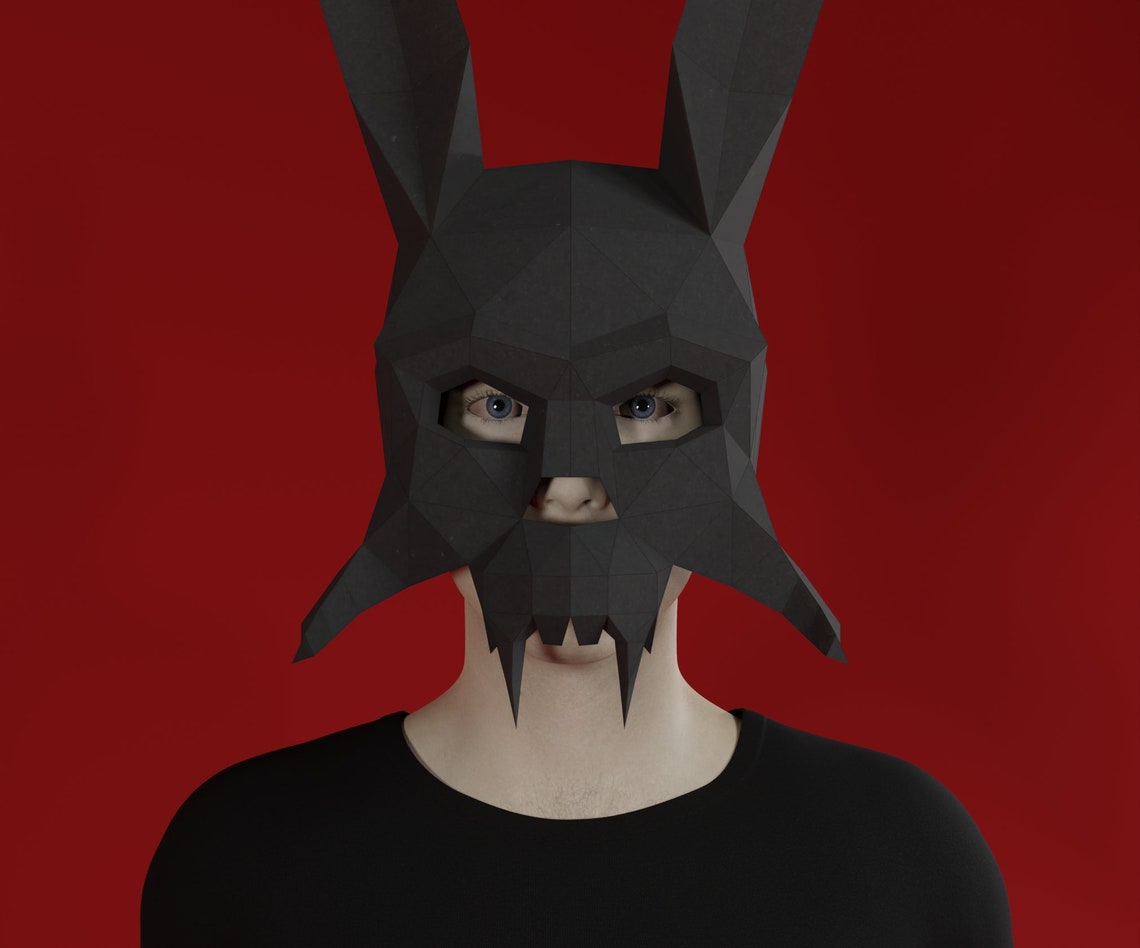 Scary Rabbit MASK PAPERCRAFT animal Skull 3D Diy Adult - Etsy