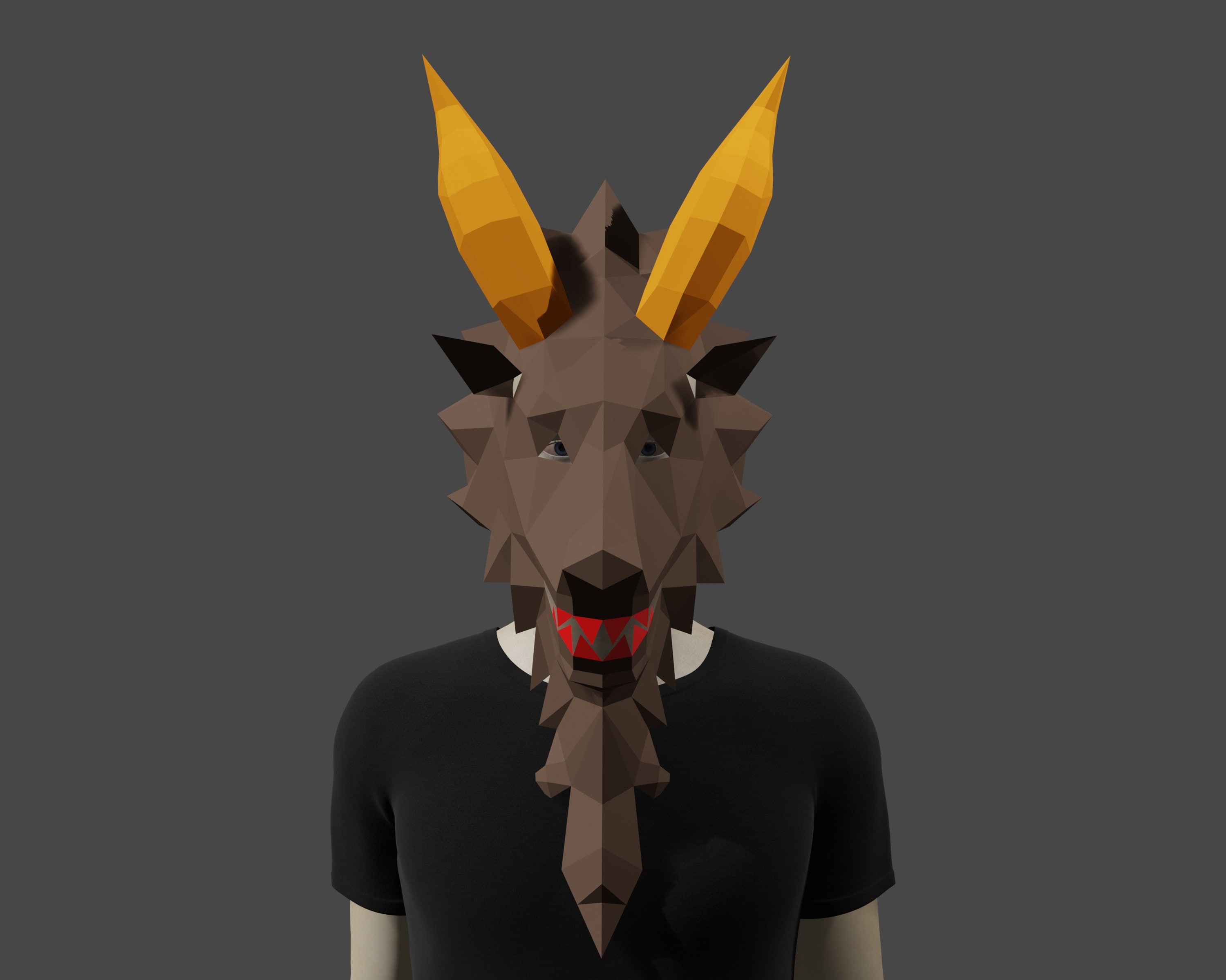 Papercraft MASK 3D - Chupacabras, Printable Template PDF Pattern ~ DIY ...