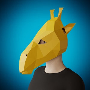 Giraffe MASK Papercraft Template Pdf, DIY 3D ANIMAL Mask Adult ...
