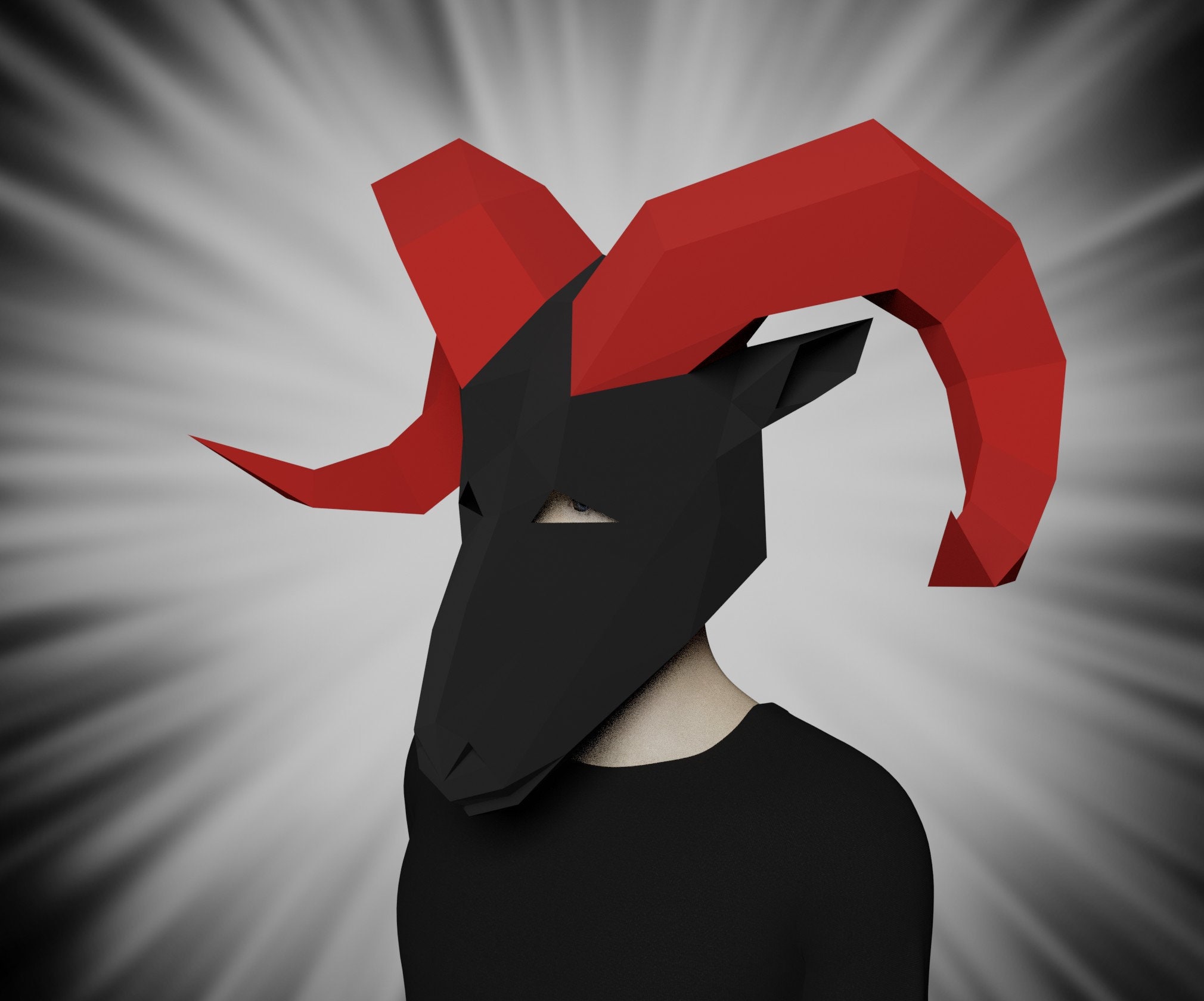 PAPERCRAFT MASK RAM, Template Pdf, Scary Mask, Masquerade Mask for Men ...