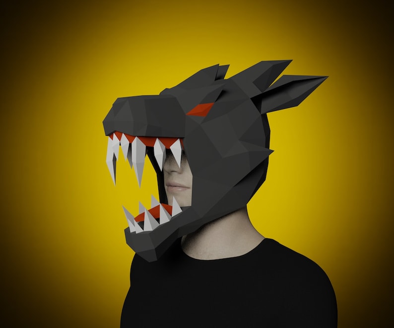 Wild WOLF MASK PAPERCRAFT Template 3d Model Pattern for - Etsy