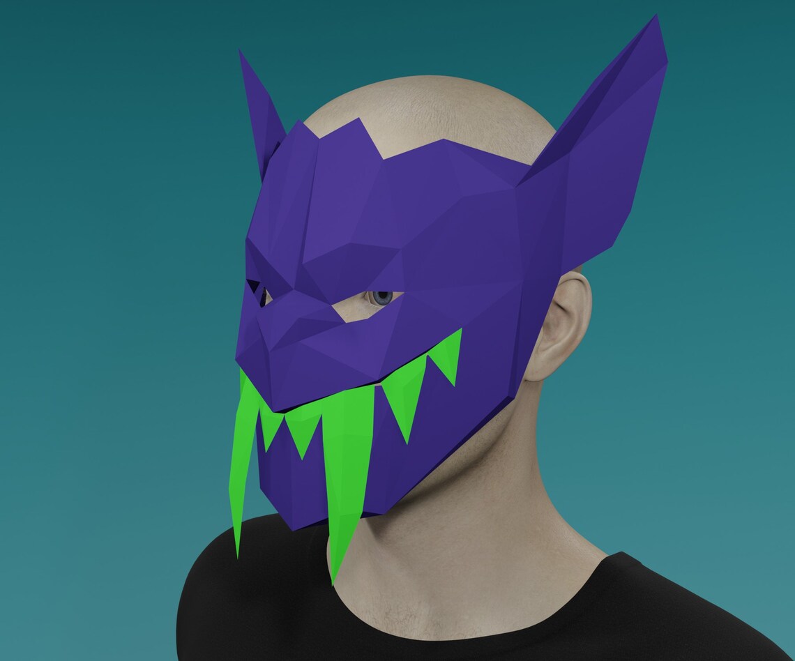 Vampire Bat MASK PAPERCRAFT Diy 3d Low Poly Animal Craft | Etsy