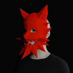 PAPERCRAFT MASK Japanese DEMON , Printable Pattern Template, 3d Puzzle ...