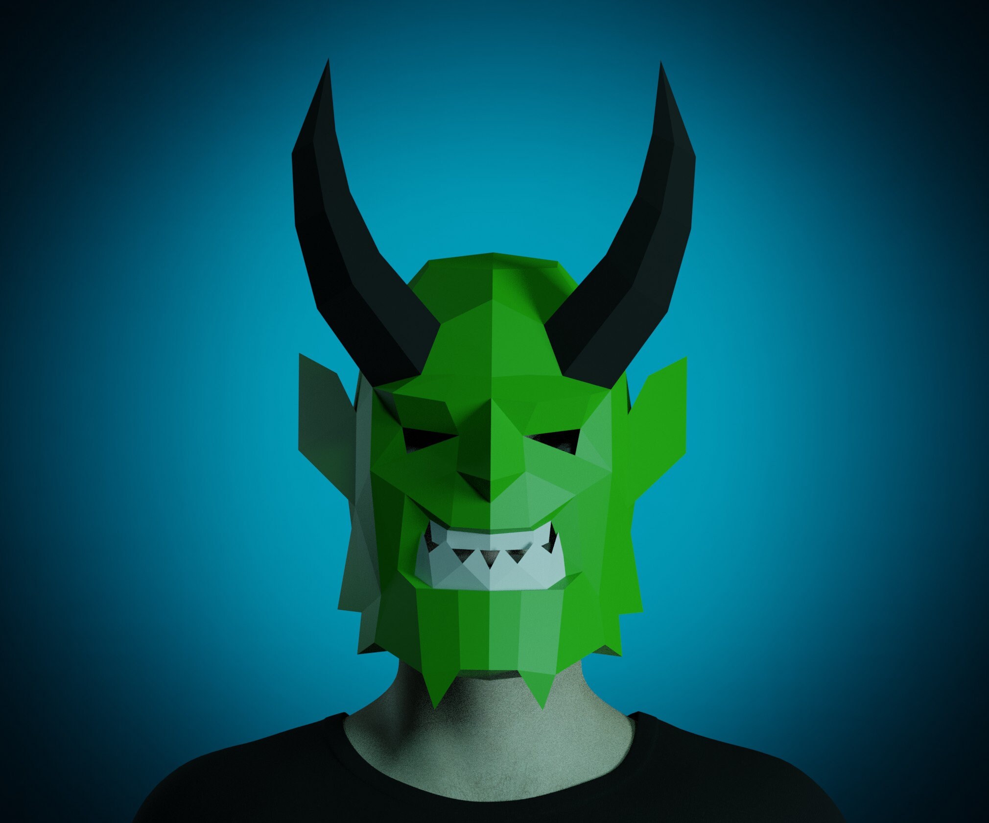 PAPERCRAFT MASK Demon Printable Pattern Template 3d - Etsy