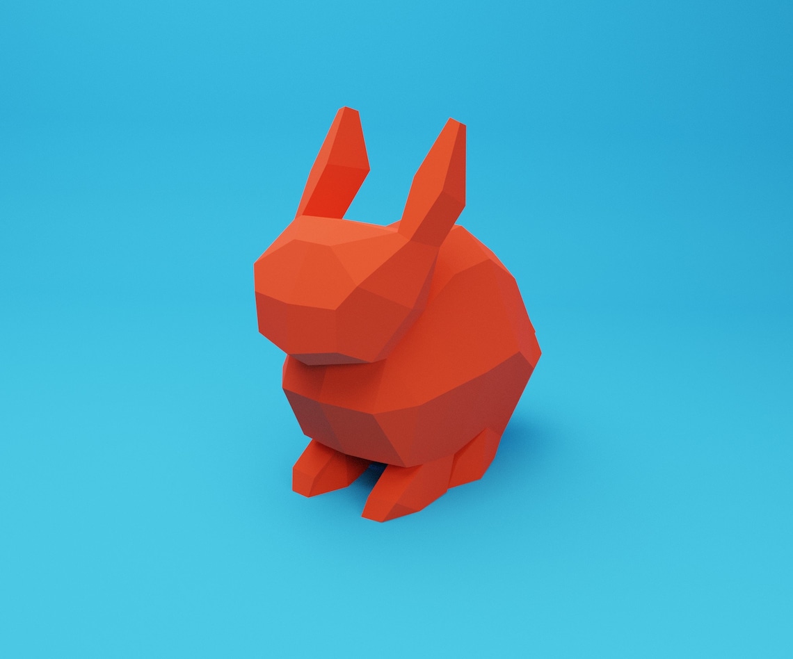 BUNNY PAPERCRAFT TEMPLATE Diy 3d Paper Craft Pdf Downloadabe - Etsy