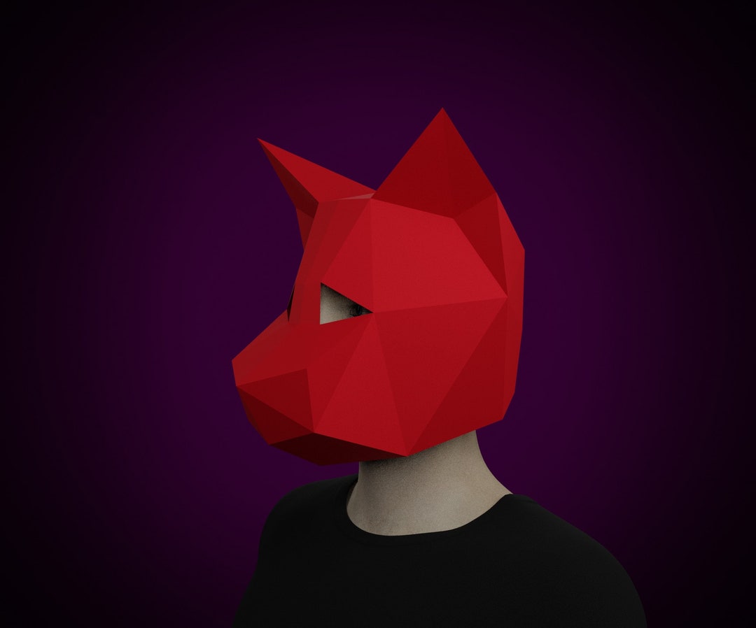 PAPERCRAFT MASK CAT/ Kitten - 3D Animal Head- Diy Adult Paper Craft ...