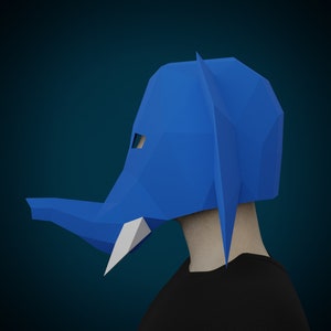 PAPERCRAFT MASK- ELEPHANT: Cartoon 3D Animal Head- Diy Adult Paper ...