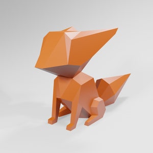 FOX PAPERCRAFT Template - 3D Art ANIMAL Sculpture - Pdf, Paper Craft ...