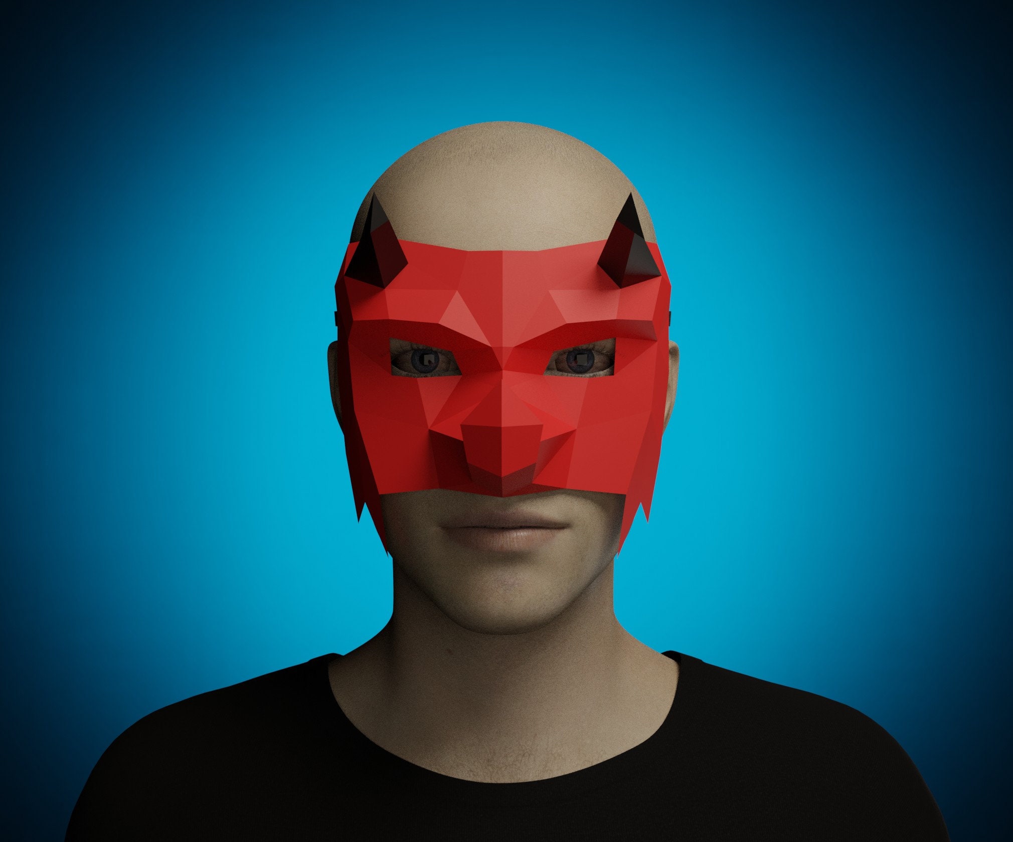 Devil Half-mask PAPERCRAFT 3d DIY Masquerade Ball Mask for - Etsy