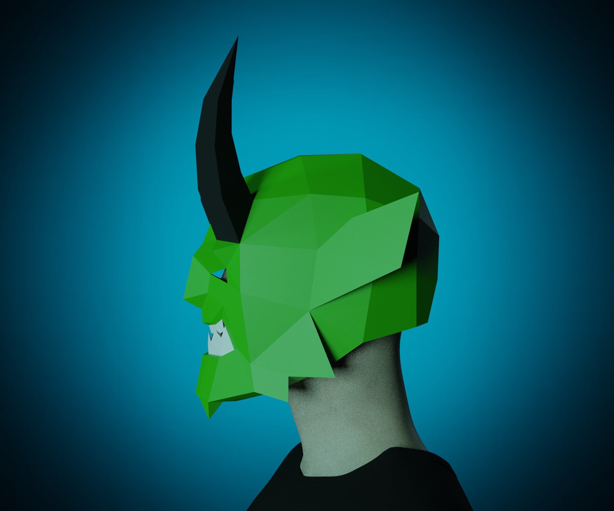 PAPERCRAFT MASK Demon Printable Pattern Template 3d - Etsy