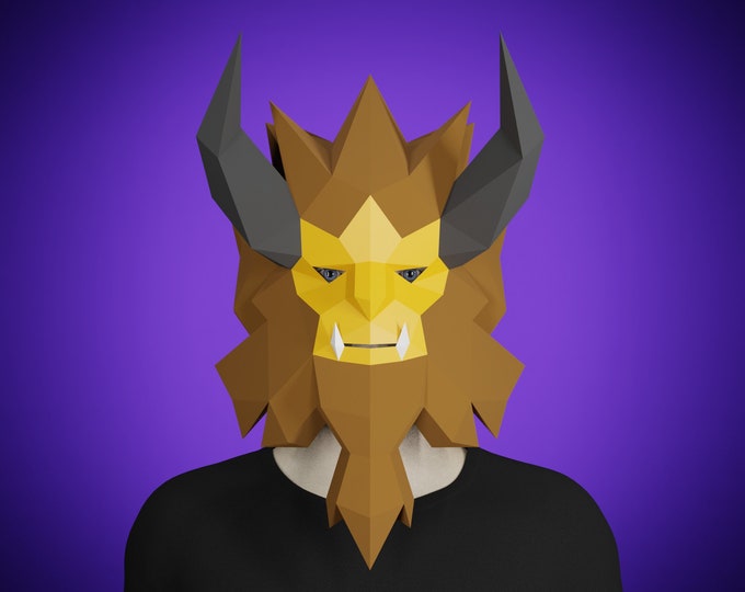 Mascara de diablo completa Papercraft - Etsy México