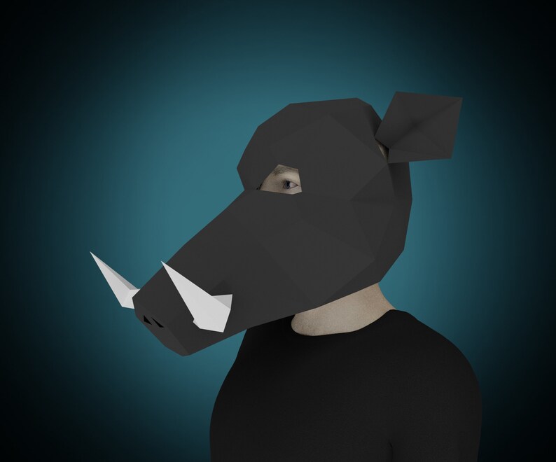WARTHOG Boar Pig MASK PAPERCRAFT, 3d Template, Diy Printable Craft ...
