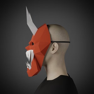 PAPERCRAFT MASK DEMON , Printable Pattern Template, 3d Puzzle,diy ...