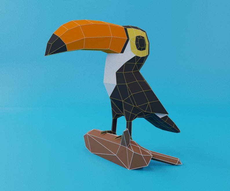 BIRD TOUCAN PAPERCRAFT Template, Diy 3D Paper Craft, Pdf Downloadabe ...