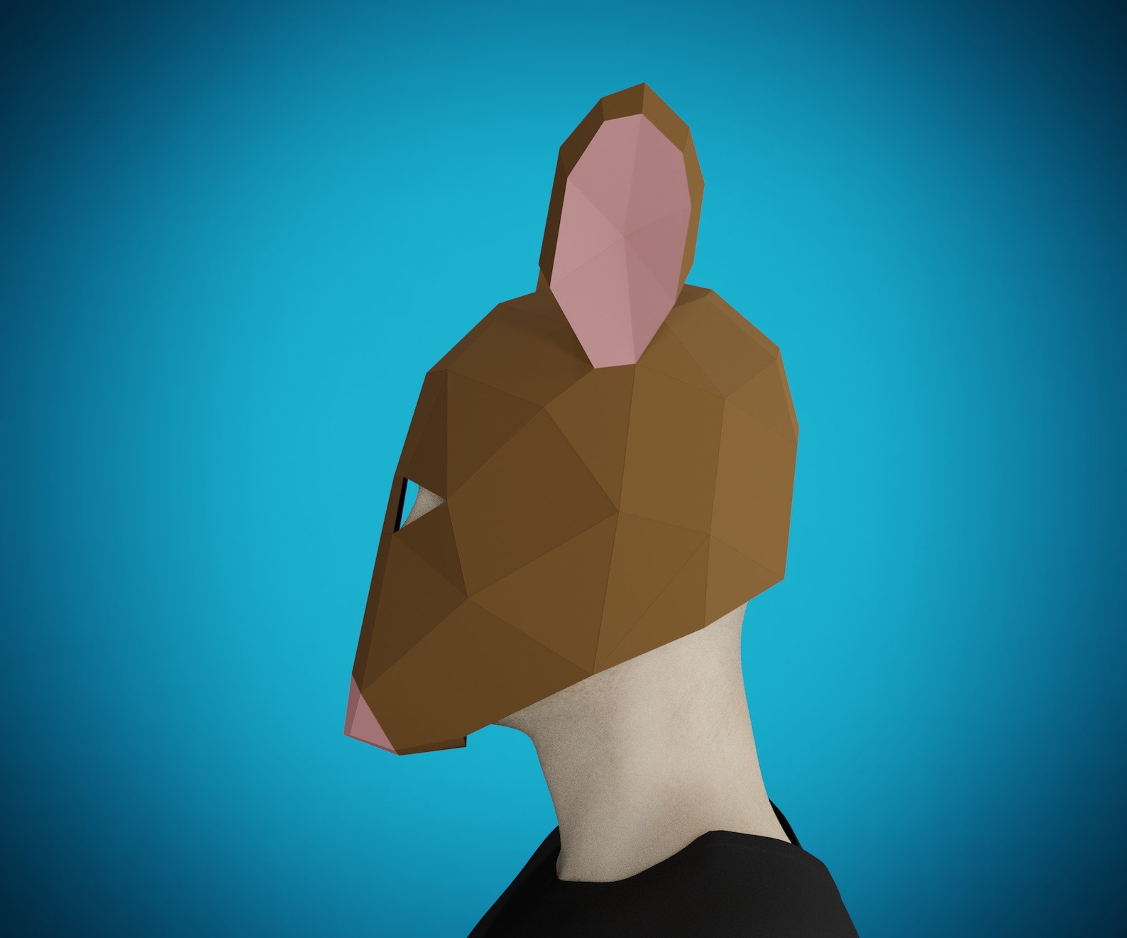RAT MASK PAPERCRAFT 3D Template Diy Adult Craft Make Your - Etsy