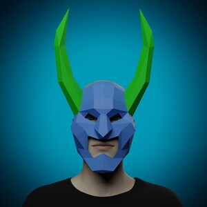 PAPERCRAFT MASK ONI Demon, Printable Pattern Template, 3d Puzzle,diy ...