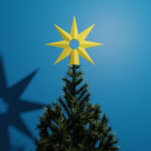 3d PAPERCRAFT Xmas Tree STAR TEMPLATE, Diy Cristmas Decoration for Tree ...