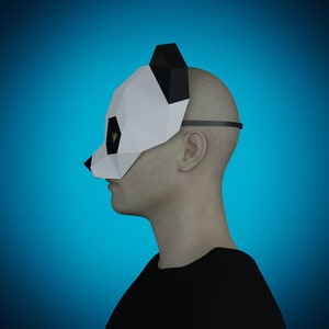 Simple PANDA HALF MASK, Papercraft Template Pdf, Make Your Own Costume ...