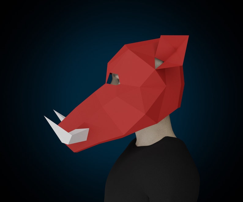 WARTHOG Boar Pig MASK PAPERCRAFT, 3d Template, Diy Printable Craft ...
