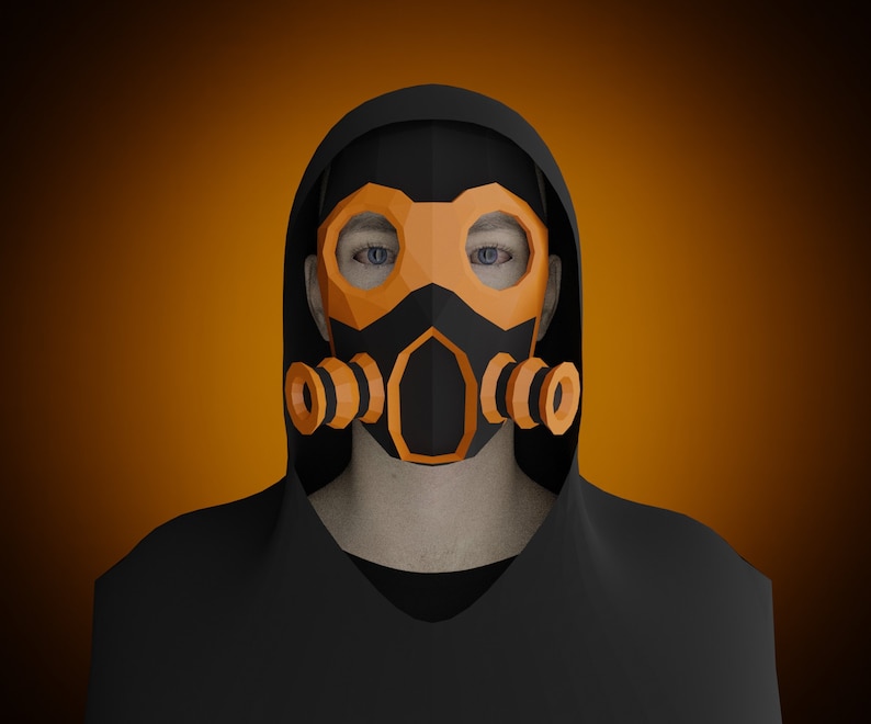 Papercraft Steampunk GAS MASK 3D paper costume template Diy | Etsy