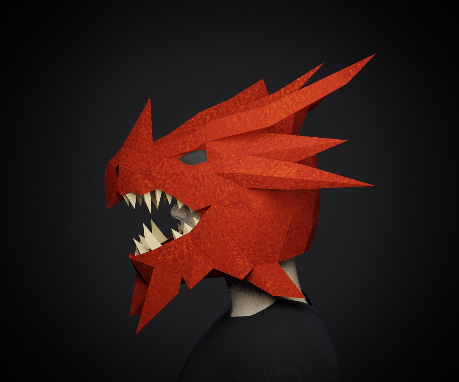 PAPERCRAFT MASK DRAGON Pdf Printable Pattern Template - Etsy Canada