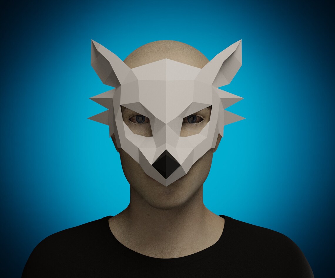Wild Fox Half MASK PAPERCRAFT 3D Template Diy Adult Craft - Etsy