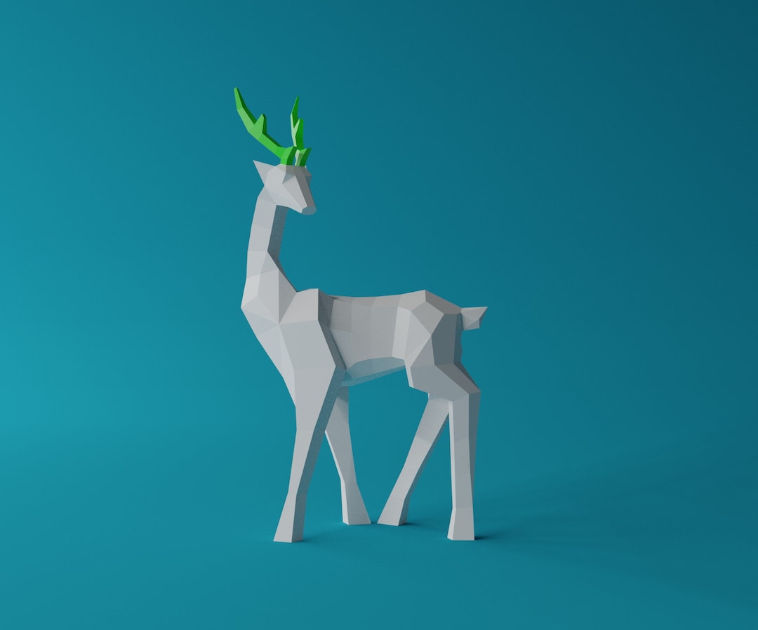 DEER PAPERCRAFT Template, Diy 3D Paper Craft, PDF Downloadabe Pattern ...