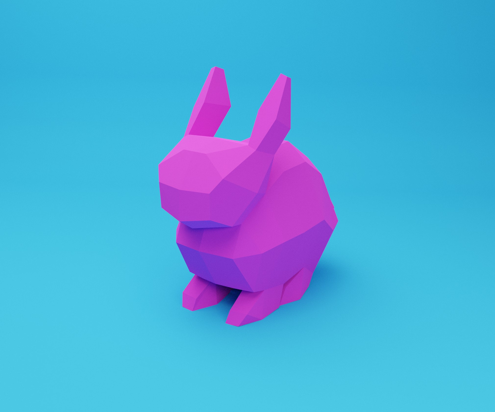 BUNNY PAPERCRAFT TEMPLATE, Diy 3d Paper Craft, Pdf Downloadabe Pattern ...