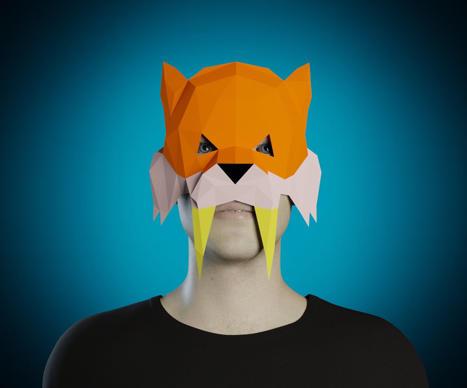 Smilodon Tiger Half Mask PAPERCRAFT 3d Template Diy Craft - Etsy