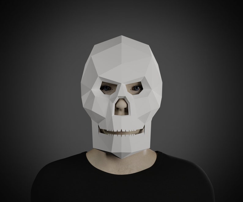 Simple MASK PAPERCRAFT Low Poly SKULL 3D Diy Adult Paper - Etsy