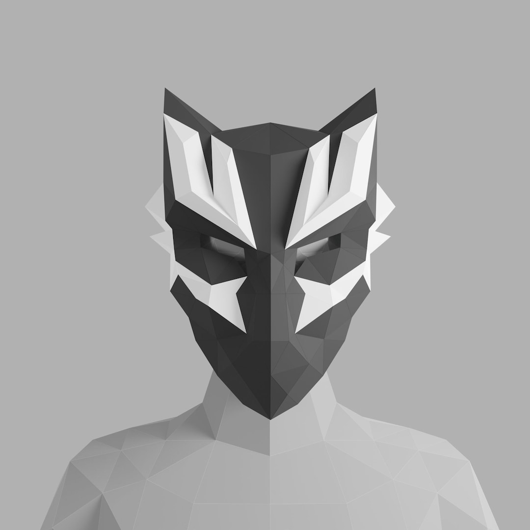 Luchador Wolf PAPERCRAFT MASK PDF Pattern, 3D Costume, Printable Diy ...