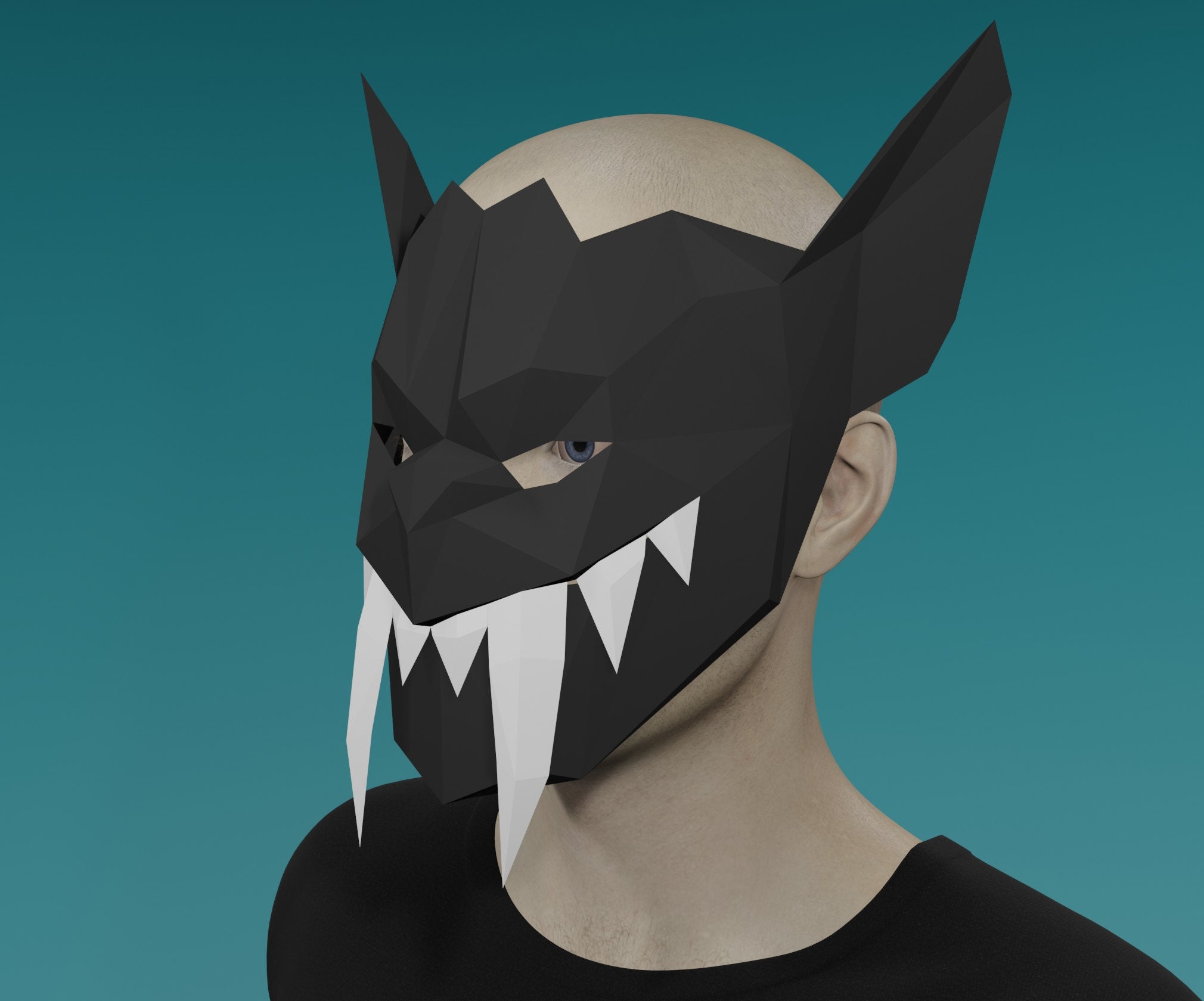 Vampire Bat MASK PAPERCRAFT Diy 3d Low Poly Animal Craft | Etsy