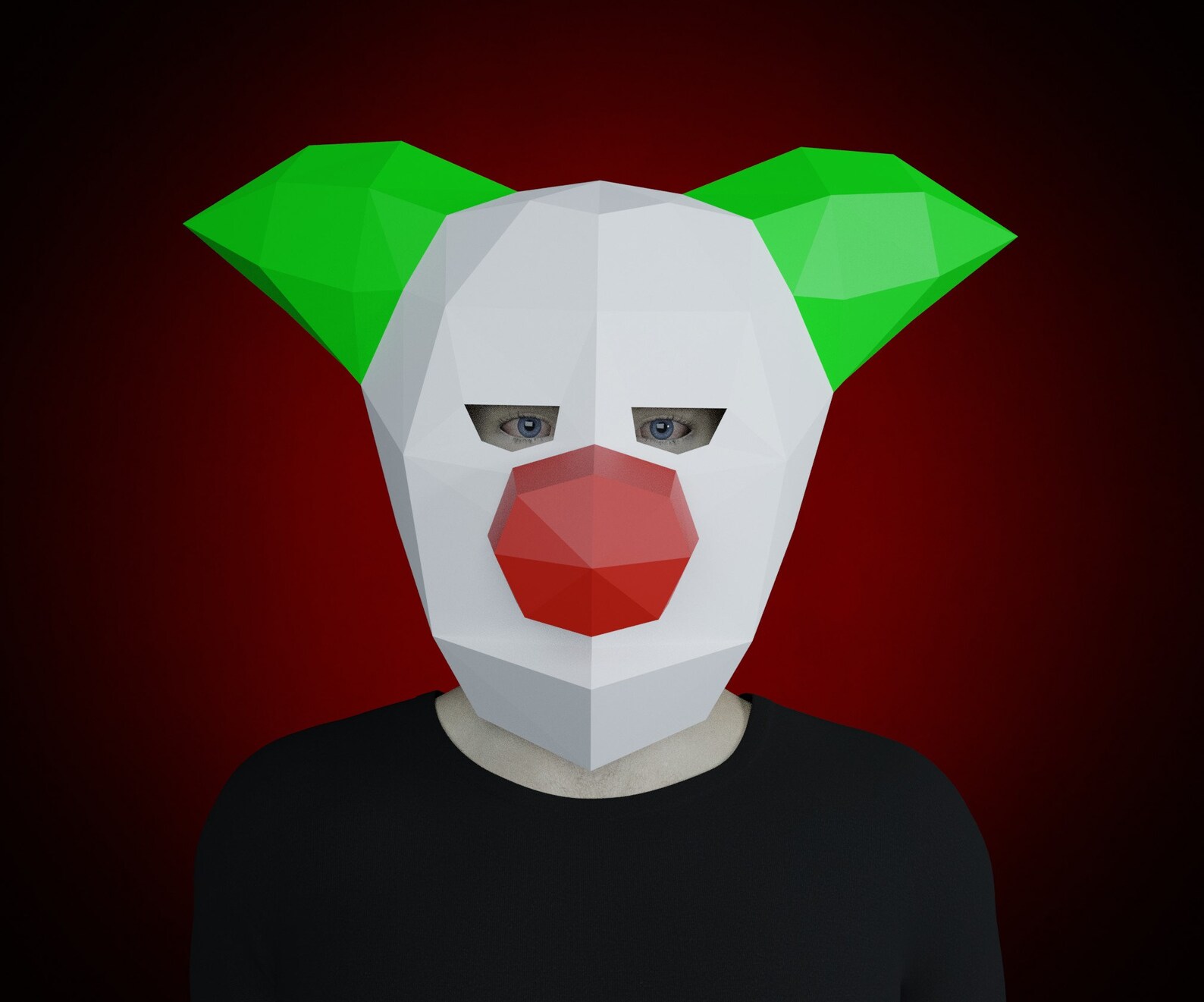 Papercraft MASK 3D - Creepy Clown, Printable Template PDF Pattern ~ DIY ...