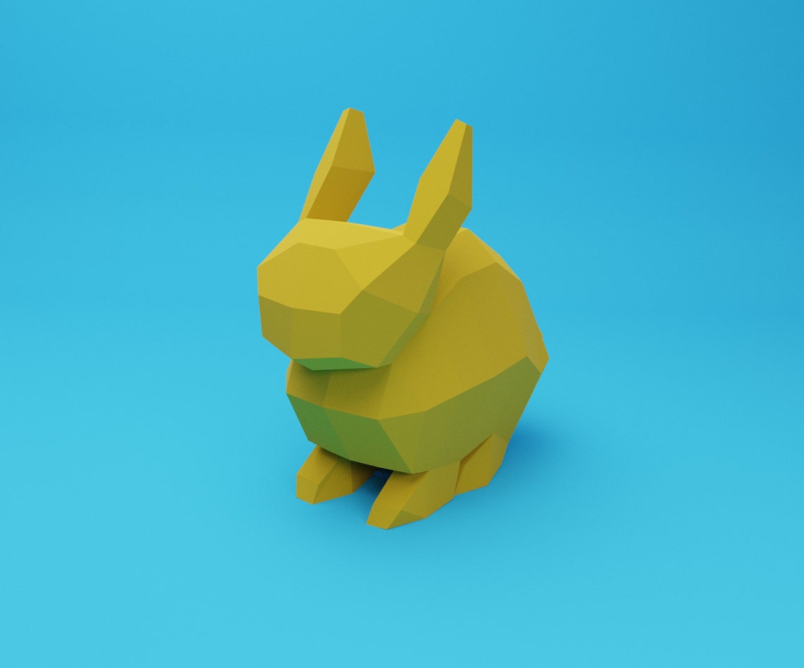 BUNNY PAPERCRAFT TEMPLATE Diy 3d Paper Craft Pdf Downloadabe - Etsy