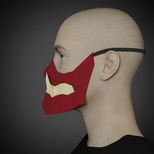 PAPERCRAFT Oni Demon Samurai FACEMASK 3D Paper Costume Template, Make ...
