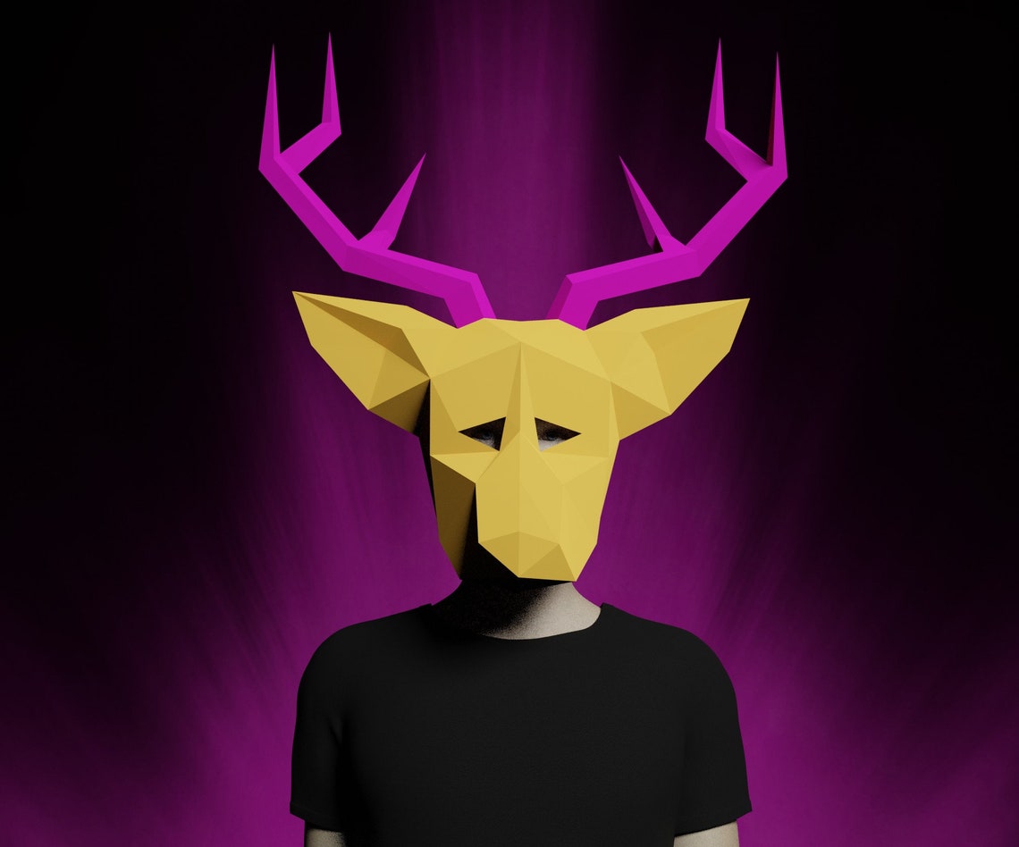 DEER MASK Papercraft Template PDF / Printable Pattern Adult - Etsy Canada
